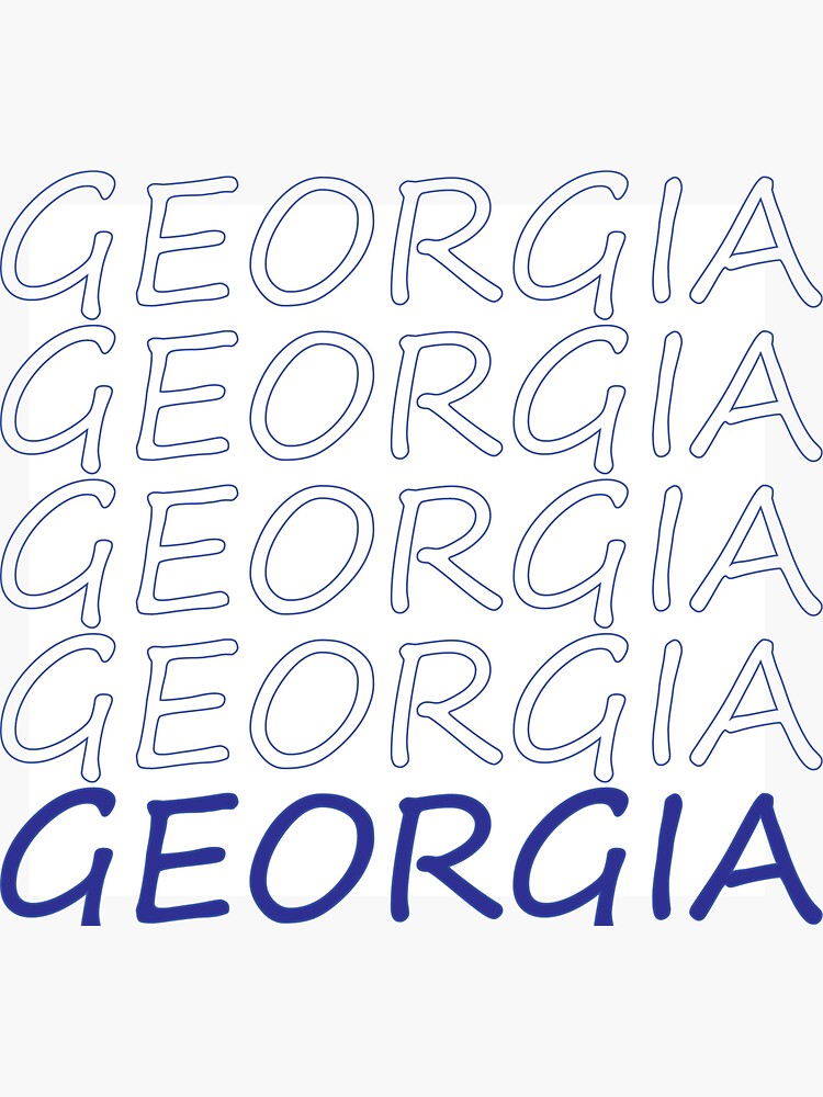"Georgia Repeating Blue Bold Uppercase" Sticker for Sale by artbylukas ...