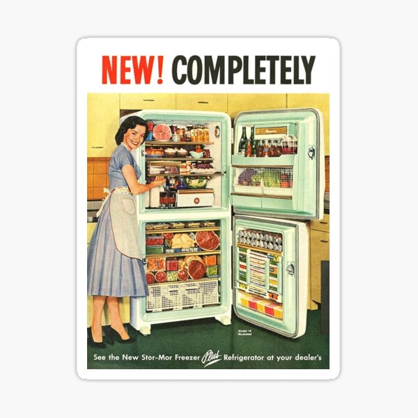 "1950's Refrigerator Advertisement" Sticker for Sale by boojun | Redbubble