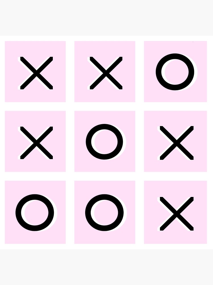 "Tic Tac Toe Draw (X's and O's, Hugs and Kisses) Grid PWB (Pink, White ...
