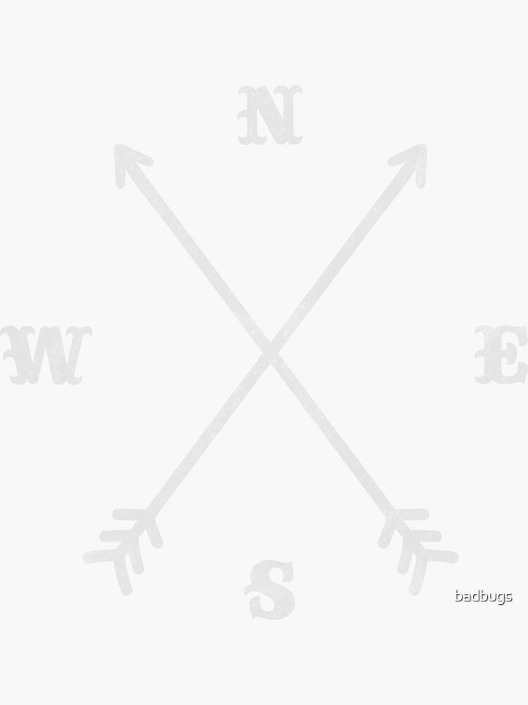 "Hipster Crossed Arrows - Compass (NSEW)" Sticker for Sale by badbugs ...