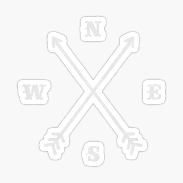 "Hipster Crossed Arrows - Compass (NSEW)" Sticker for Sale by badbugs ...