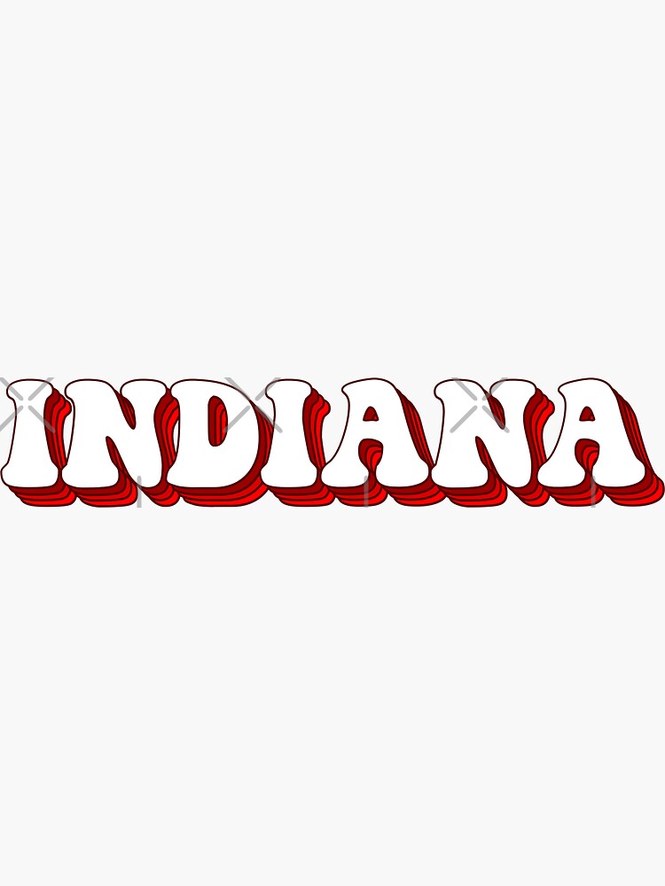 "indiana lettering" Sticker for Sale by Rpadnis | Redbubble