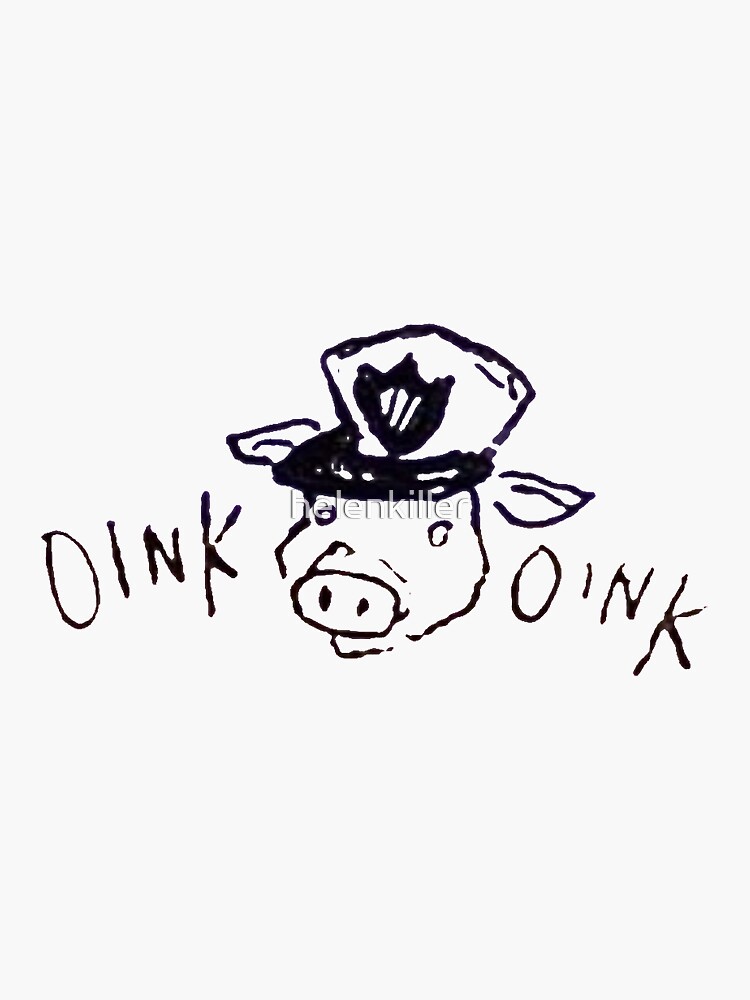 "Oink Oink (outline)" Sticker for Sale by helenkiller | Redbubble