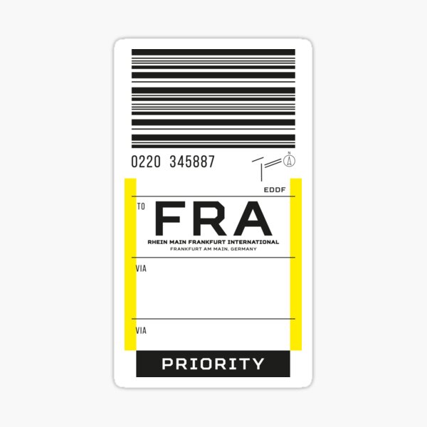 "Bagtag FRA" Sticker for Sale by kamui1989 | Redbubble