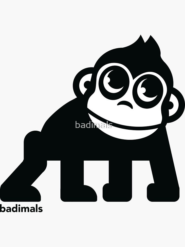 "Mickey Monkey" Sticker for Sale by badimals | Redbubble