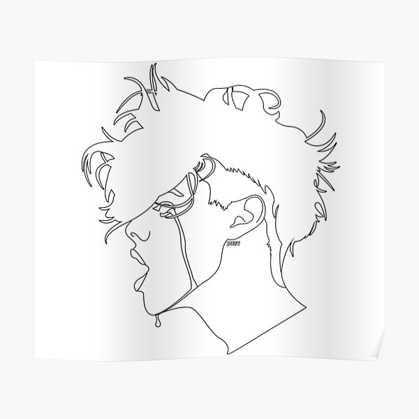 "YUNGBLUD Lines Only Portrait Vector" Poster by butwefoundyou | Redbubble