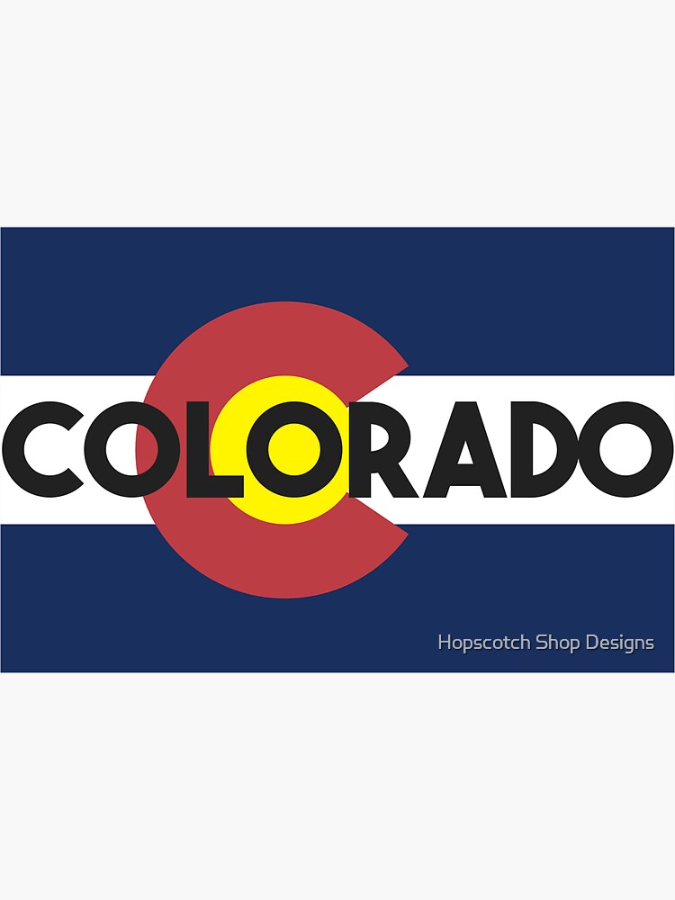 "Colorado Flag Mile High State Pride Design" Sticker by dfitts | Redbubble