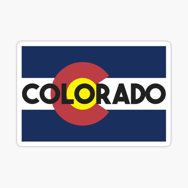 "Colorado Flag Mile High State Pride Design" Sticker by dfitts | Redbubble