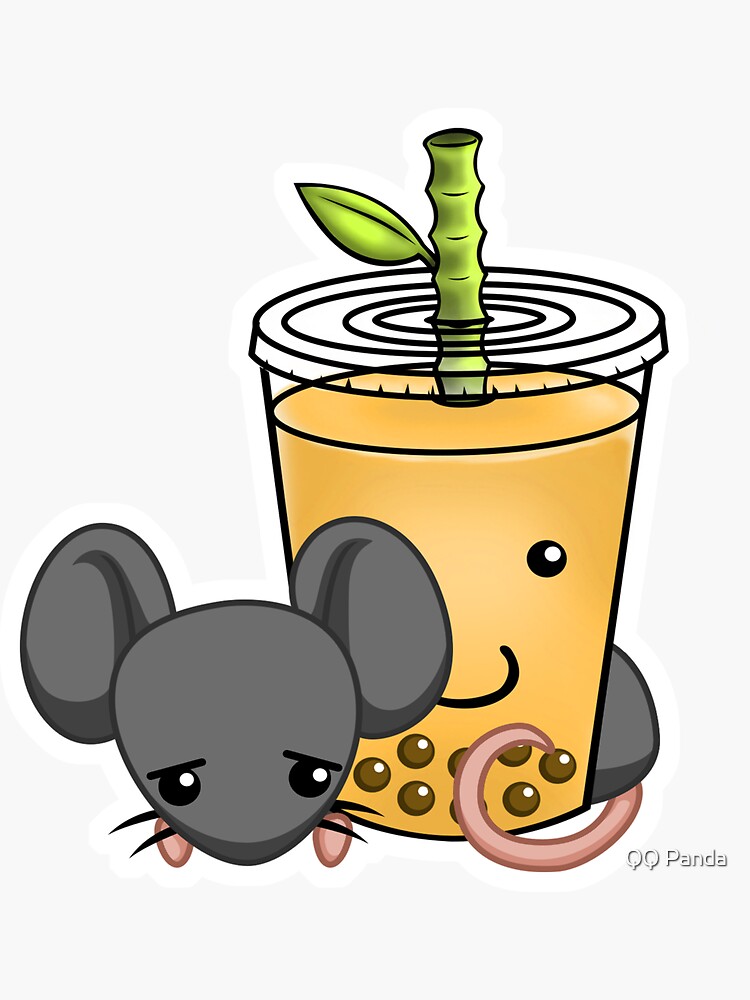"Year of the Rat Mouse Kawaii Bubble Boba Tea Chinese Zodiac" Sticker ...
