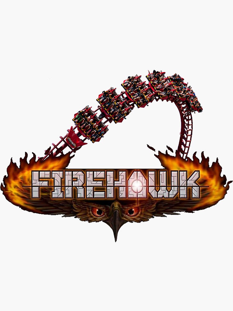 "Kings Island Firehawk (with logo)" Sticker for Sale by Nicklmeyer ...