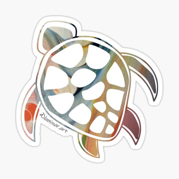 "Rainbow Spin Sea Turtle" Sticker by Laminar-Art | Redbubble