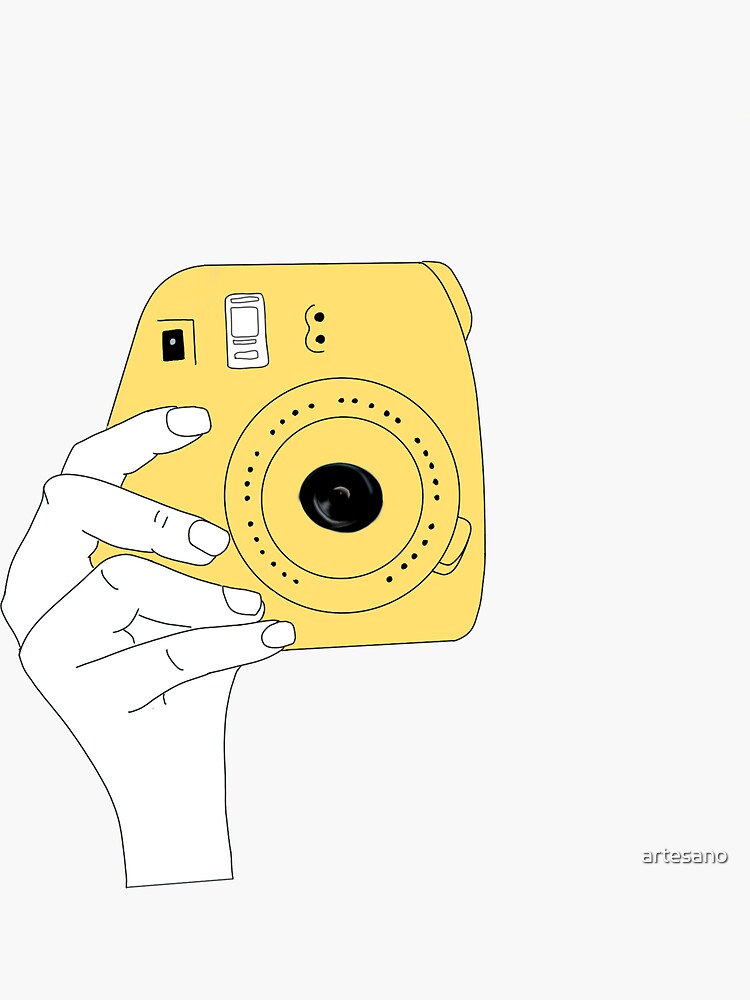 "Yellow camera aesthetic stickers " Sticker for Sale by artesano ...