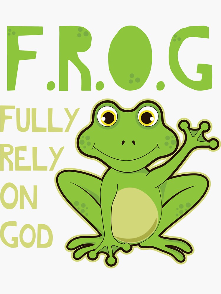 "Fully Rely On God Christian Frog Lover FROG Gift Idea print" Sticker ...
