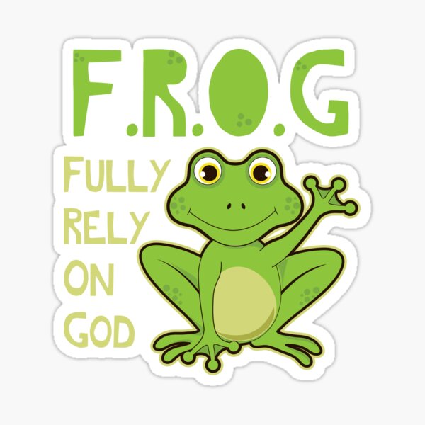 "Fully Rely On God Christian Frog Lover FROG Gift Idea print" Sticker ...