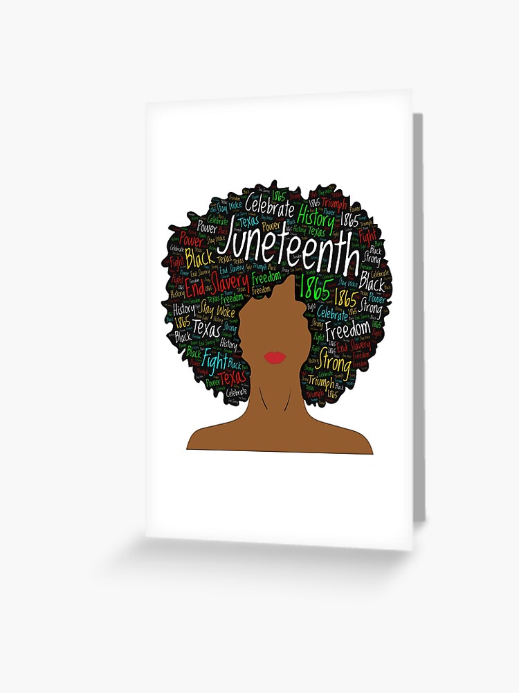 "Juneteenth Colorful Afro" Greeting Card for Sale by blackartmatters ...