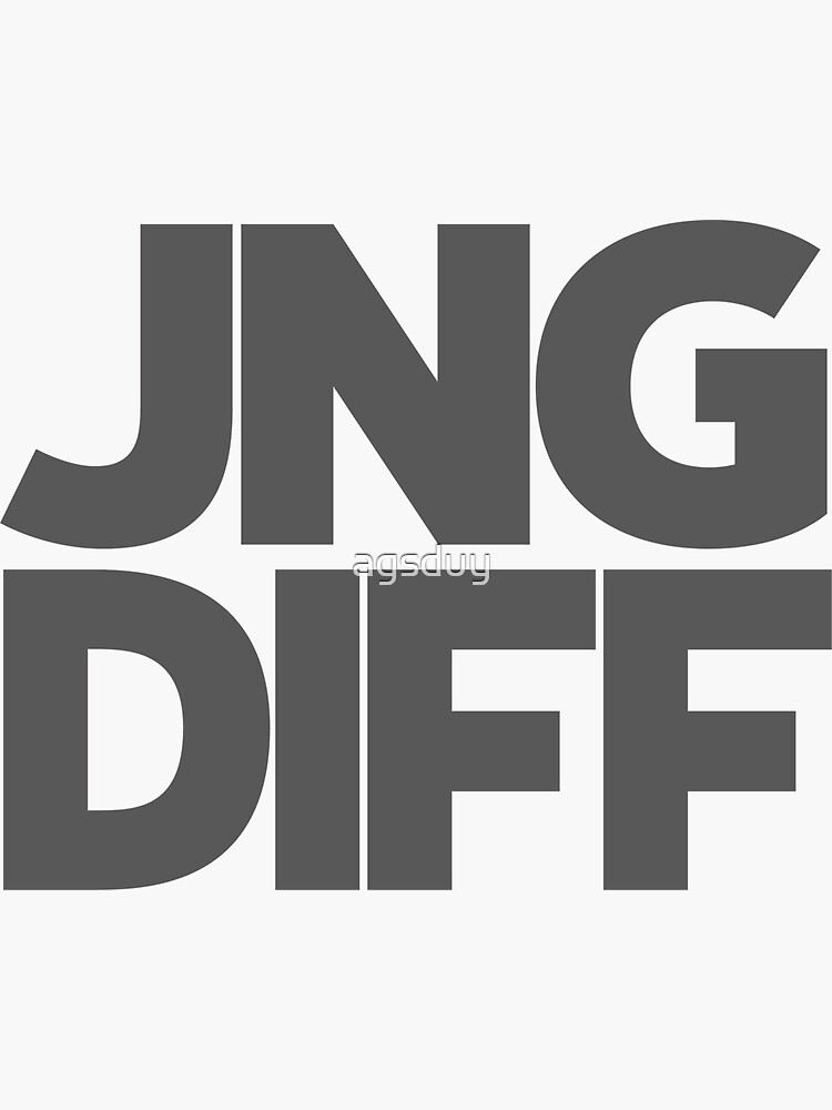 "JNG DIFF | Jungle Difference | Gray Text" Sticker for Sale by agsduy ...