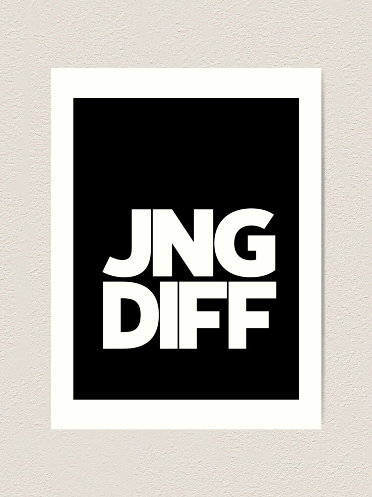 "JNG DIFF | Jungle Difference | White Text" Art Print for Sale by ...
