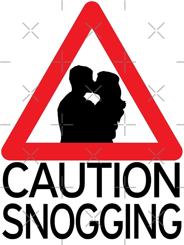 "Caution Snogging Sticker" Poster by KristopherBel | Redbubble