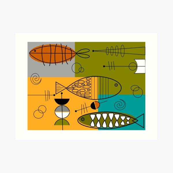 Mid Century Modern Fish Art Prints | Redbubble