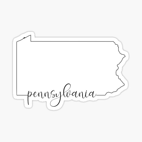 "pennsylvania name outline" Sticker by melluminati | Redbubble