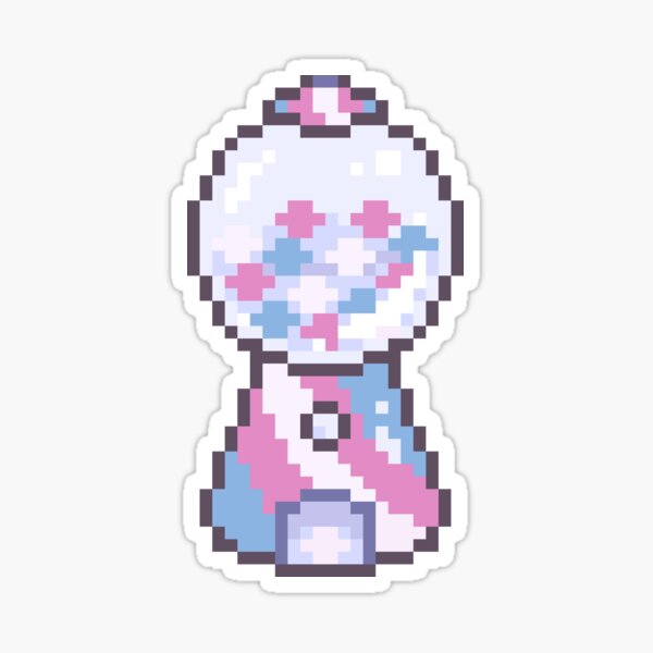 "Trans Pride Pixel Bubblegum Machine " Sticker by abitofkake | Redbubble