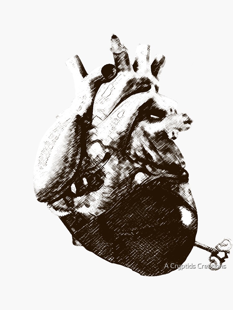 "Wind Up Heart" Sticker for Sale by Airship-Tinker | Redbubble