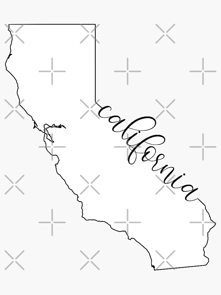 "california name outline" Sticker for Sale by melluminati | Redbubble