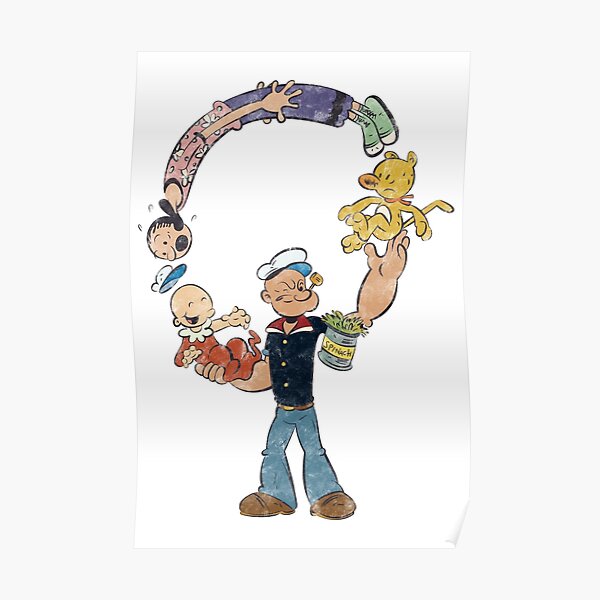 Póster «El arte digital de la familia Popeye» de daisyle127 | Redbubble