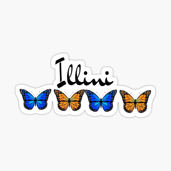 "Illini uiuc butterfly" Sticker for Sale by arisovsic19 | Redbubble