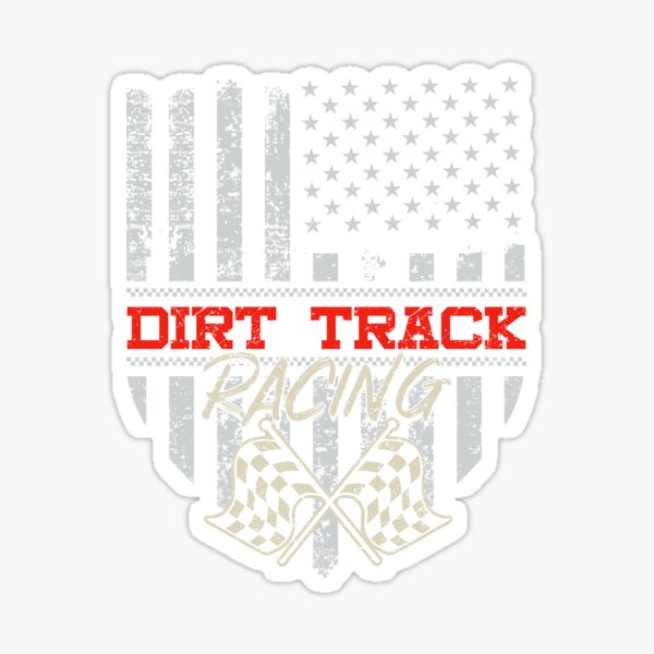 "American Dirt Track Racing US Flag Gift Design Idea product" Sticker ...