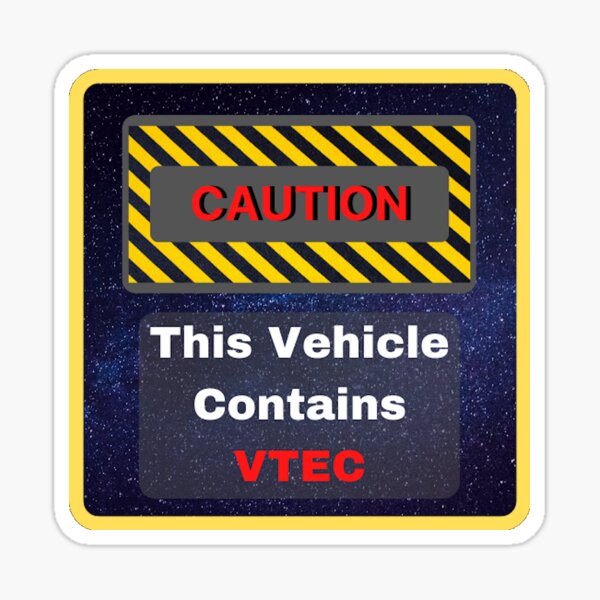 "VTEC Caution Sticker" Sticker by cg--design | Redbubble