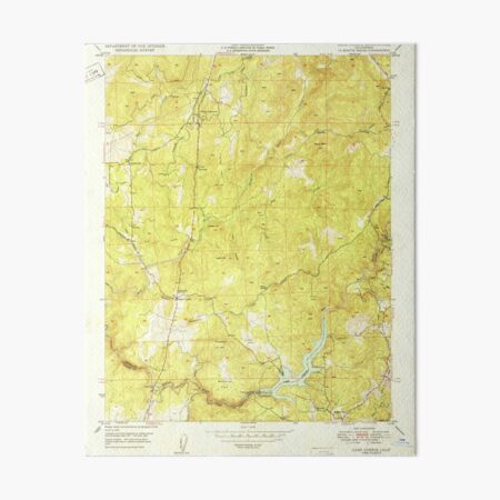 "Lake Combie, CA from 1950 Vintage Map - High Quality" Art Board Print ...
