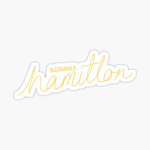 "Alexander Hamilton Cursive Sticker and Mask" Sticker for Sale by ...