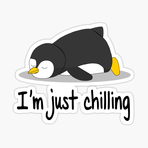 "Chilling Penguin" Sticker for Sale by clounewcomb | Redbubble