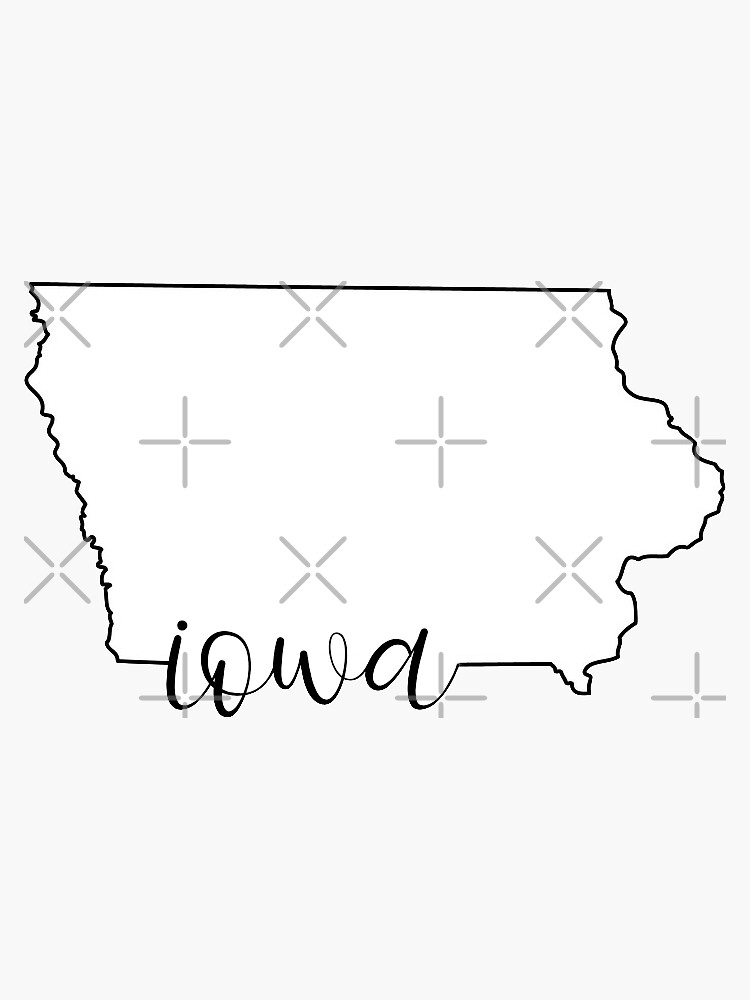 "iowa name outline" Sticker for Sale by melluminati | Redbubble