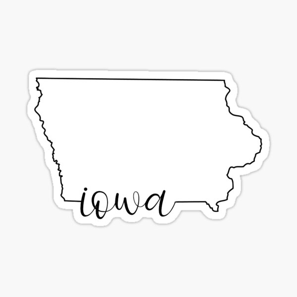 "iowa name outline" Sticker for Sale by melluminati | Redbubble