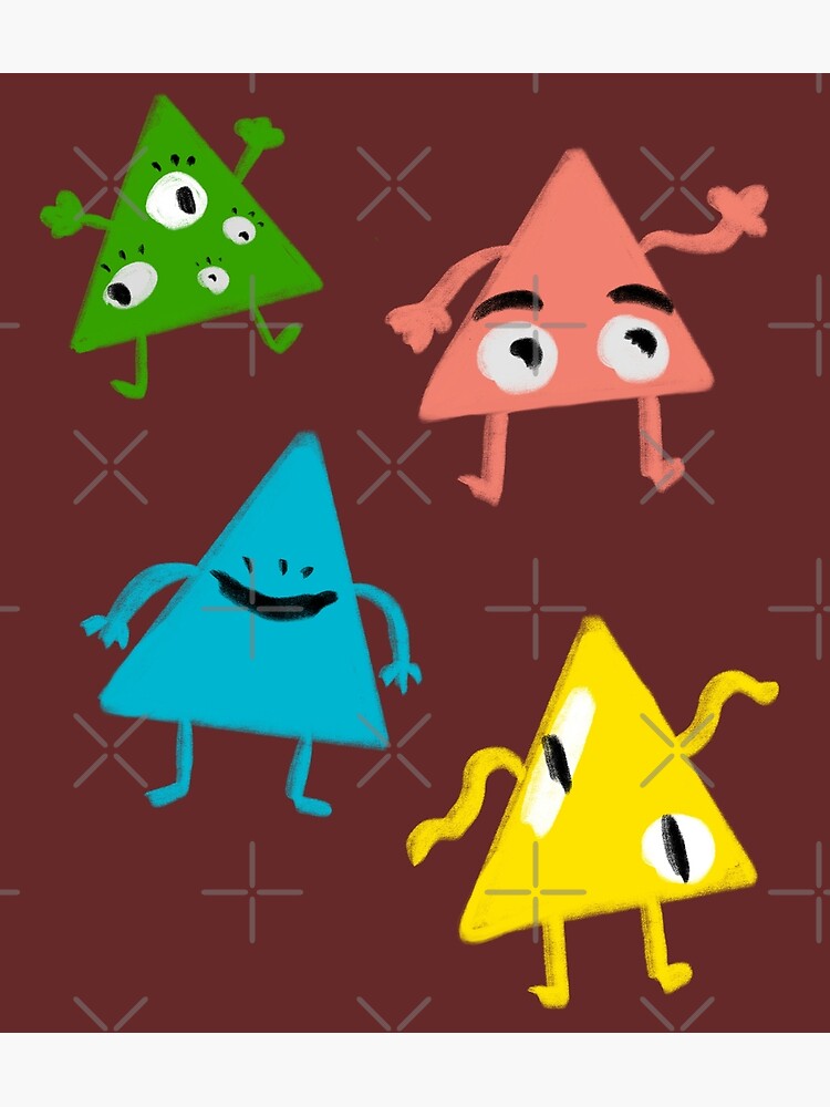 "Triangle Friends!" Poster by kbellamy | Redbubble