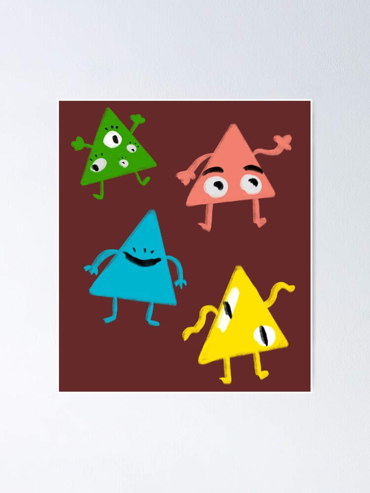 "Triangle Friends!" Poster by kbellamy | Redbubble