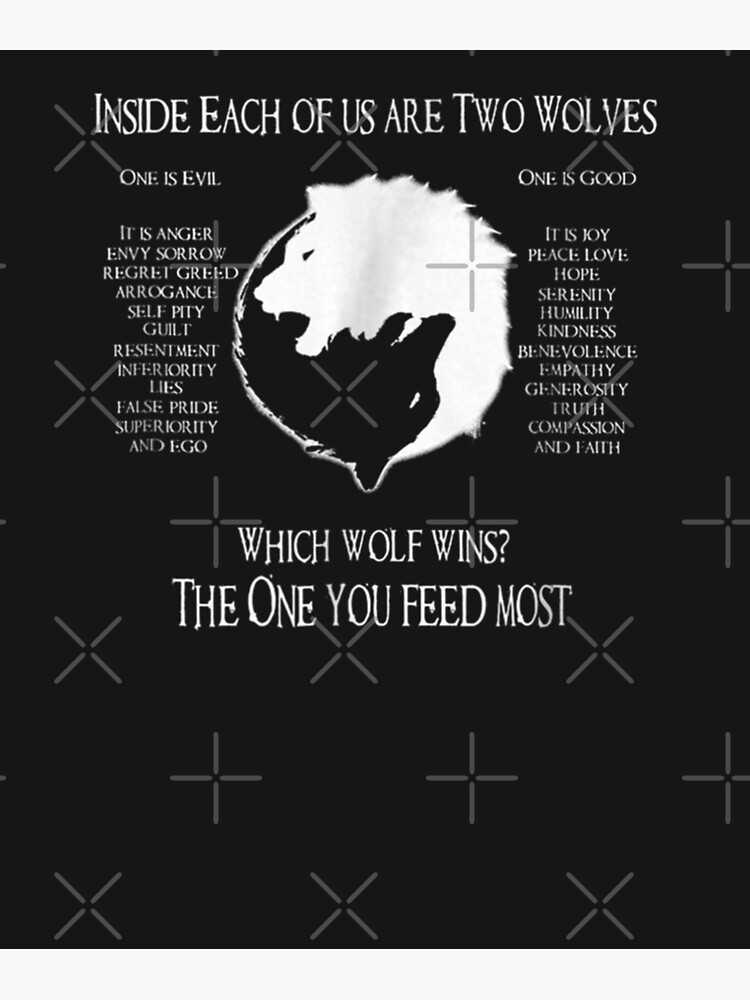 "Cherokee Wolf! - Inside Each Of Us Are Two Wolves One" Canvas Print by ...