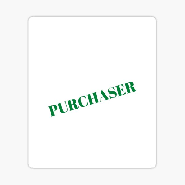 "Purchaser multiple design - green" Sticker by blin1983 | Redbubble