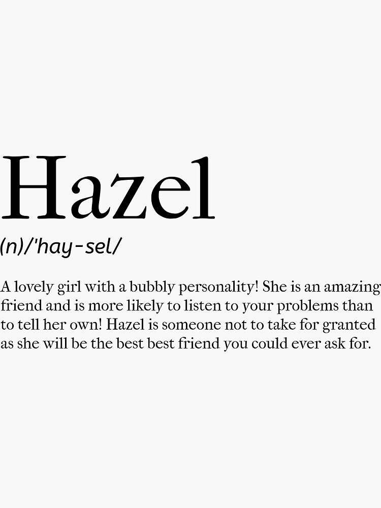 "Hazel Definition" Sticker for Sale by tastifydesigns | Redbubble