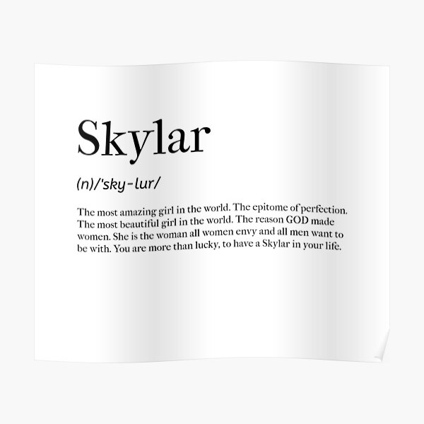 "Skylar Definition" Poster for Sale by tastifydesigns | Redbubble