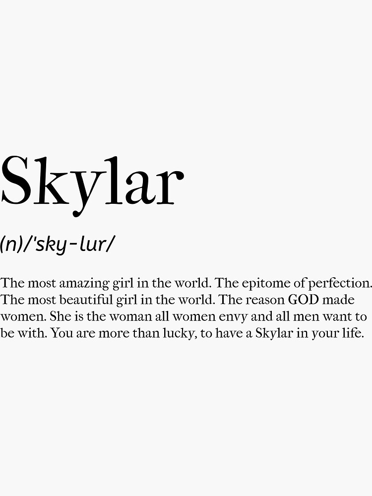 "Skylar Definition" Sticker for Sale by tastifydesigns | Redbubble