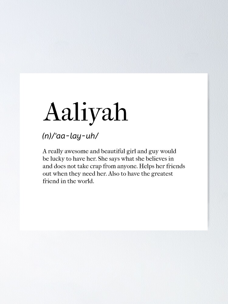 "Aaliyah Definition" Poster by tastifydesigns | Redbubble