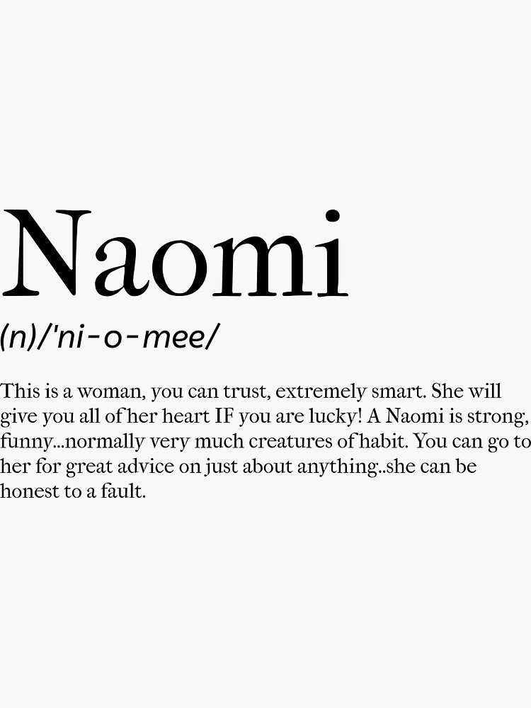"Naomi Definition" Sticker by tastifydesigns | Redbubble
