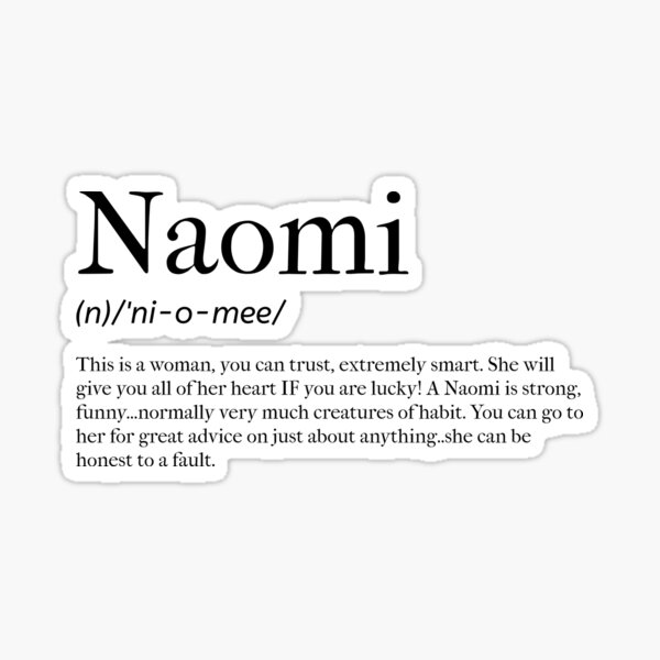 "Naomi Definition" Sticker by tastifydesigns | Redbubble