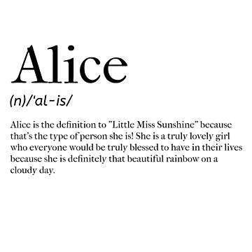 "Alice Definition" Sticker for Sale by tastifydesigns | Redbubble