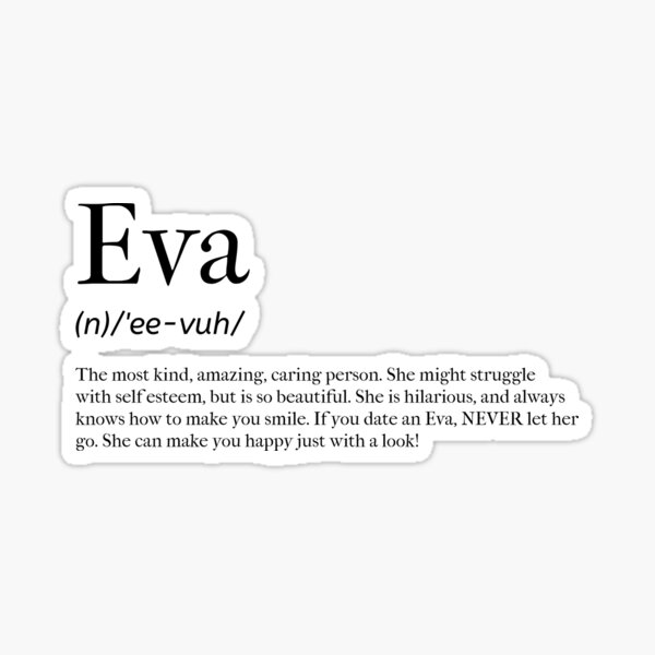"Eva Definition" Sticker for Sale by tastifydesigns | Redbubble