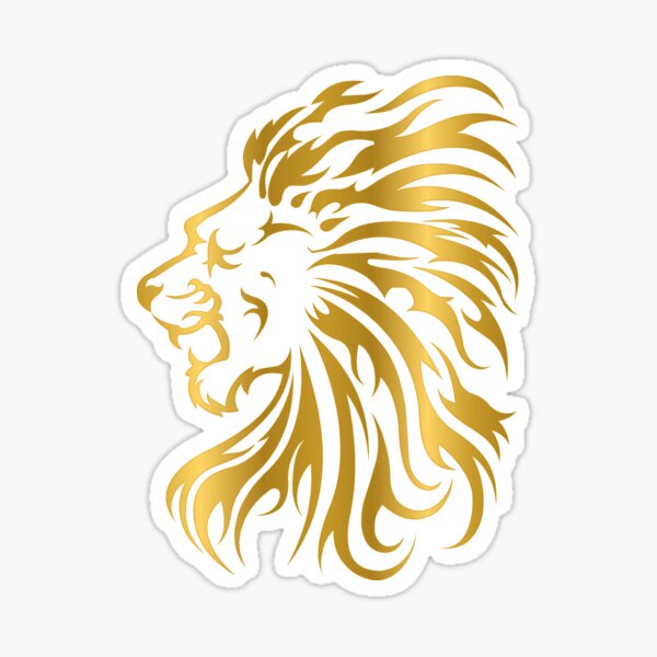 "Gold Lion" Sticker for Sale by Artspace-design | Redbubble