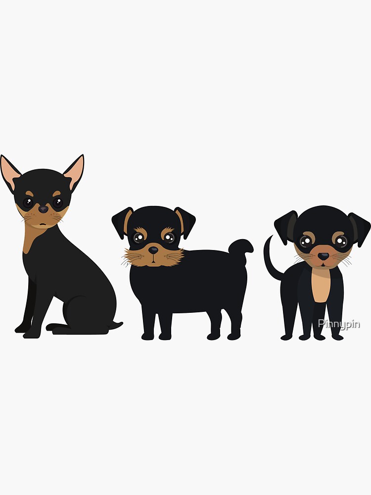 "Three Little Cute Dogs! " Sticker for Sale by Pinnypin | Redbubble